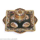 (0529) French Inkpot, 2nd half of 19th c., with Roman Micro Mosaics. | eBay