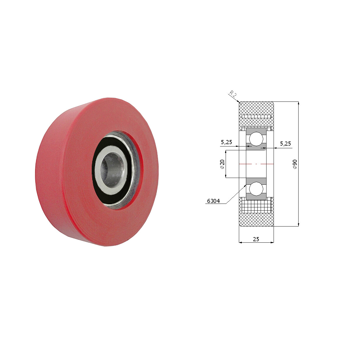 Rollen aus Polyurethan - Polyamid Kunstoffrollen Transportrollen Rollen ...