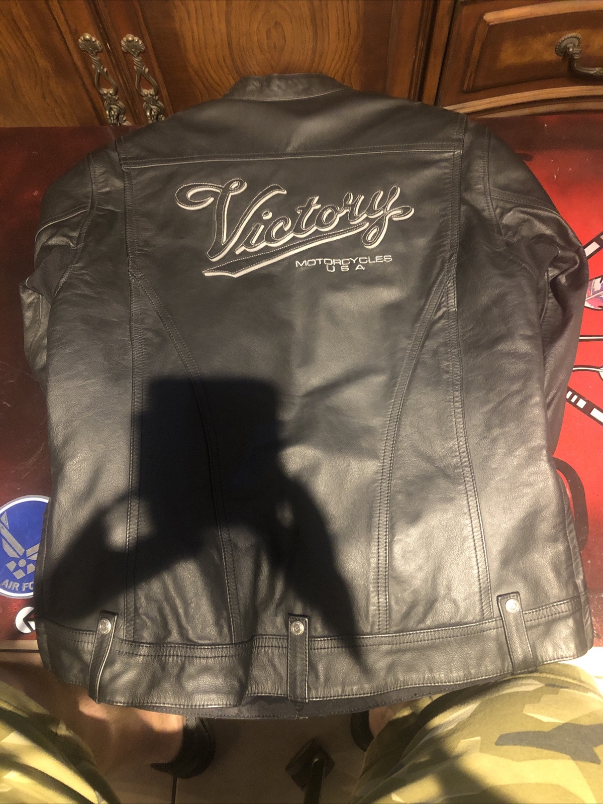 Victory Leather Jacket Biker Motorcycle Women's XL Bl… - Gem