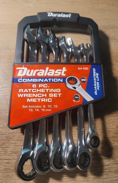 Duralast 6PC COMBINATION Metric RATCHETING Wrench Set 64-100️ for sale ...