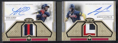 2024 Topps Tier One Ozzie Albies Ronald Acuna Dual Relic Auto Booklet ...