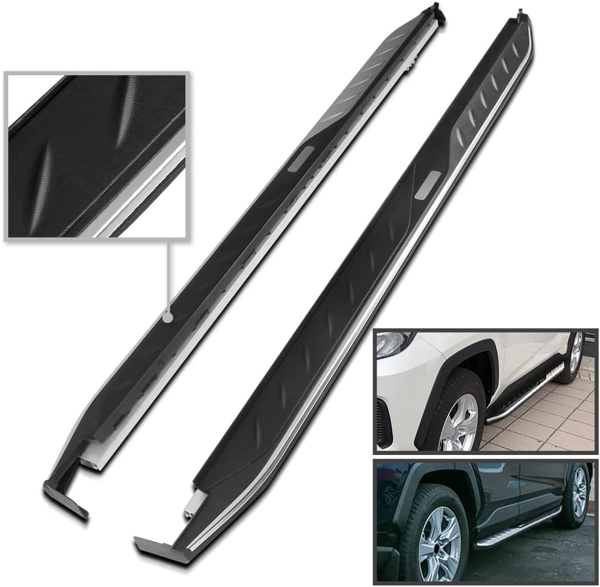 2Pcs Fits for Toyota RAV4 RAV-4 2019-2025 Running Board Side Steps Nerf ...