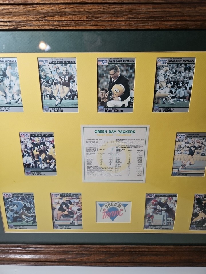 Green Bay Packers Dream Team Card Set WALL ART FRAMED Champion ...