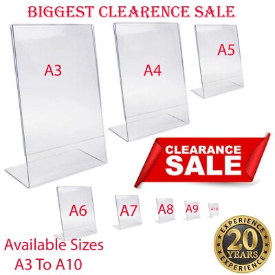 Acrylic Counter Poster Holder Perspex Leaflet Display Stand A3 A4 A5 ...
