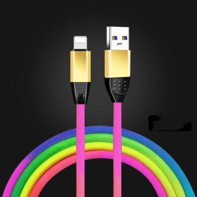 LGBT LiliDreamStore 3Ft Rainbow USB Charger Cable Cord For iPhone ...