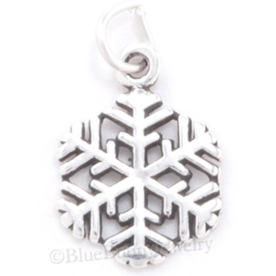 SNOWFLAKE Solid 925 Sterling Silver CHRISTMAS SNOW FLAKE Pendant ...