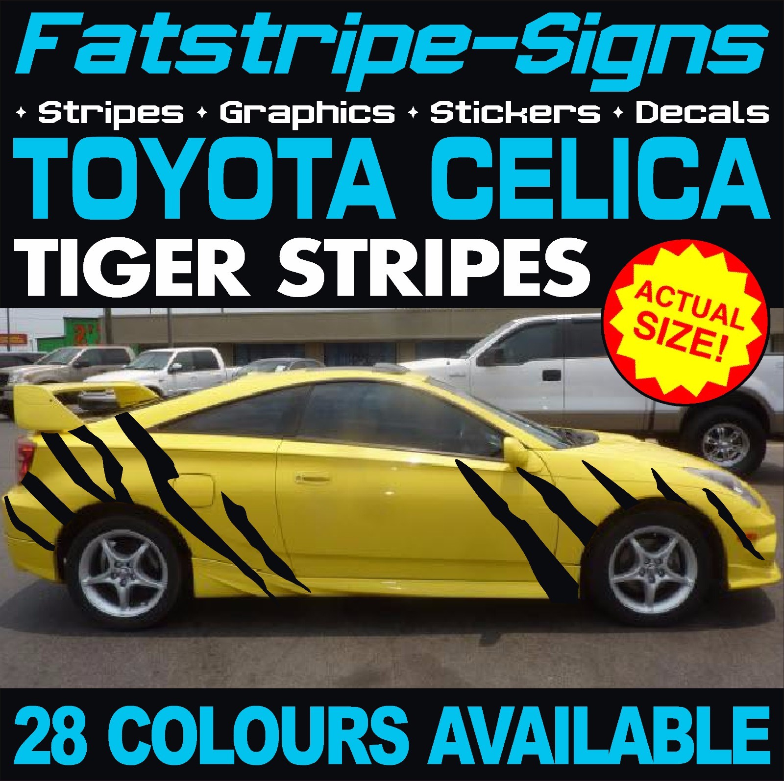 to fit TOYOTA CELICA TIGER STRIPES GRAPHICS STICKERS DECALS VVTI GT ...