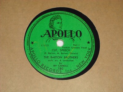 BARTON BROTHERS-Cut, Speech (1948) APOLLO 10" Shellac Single | eBay
