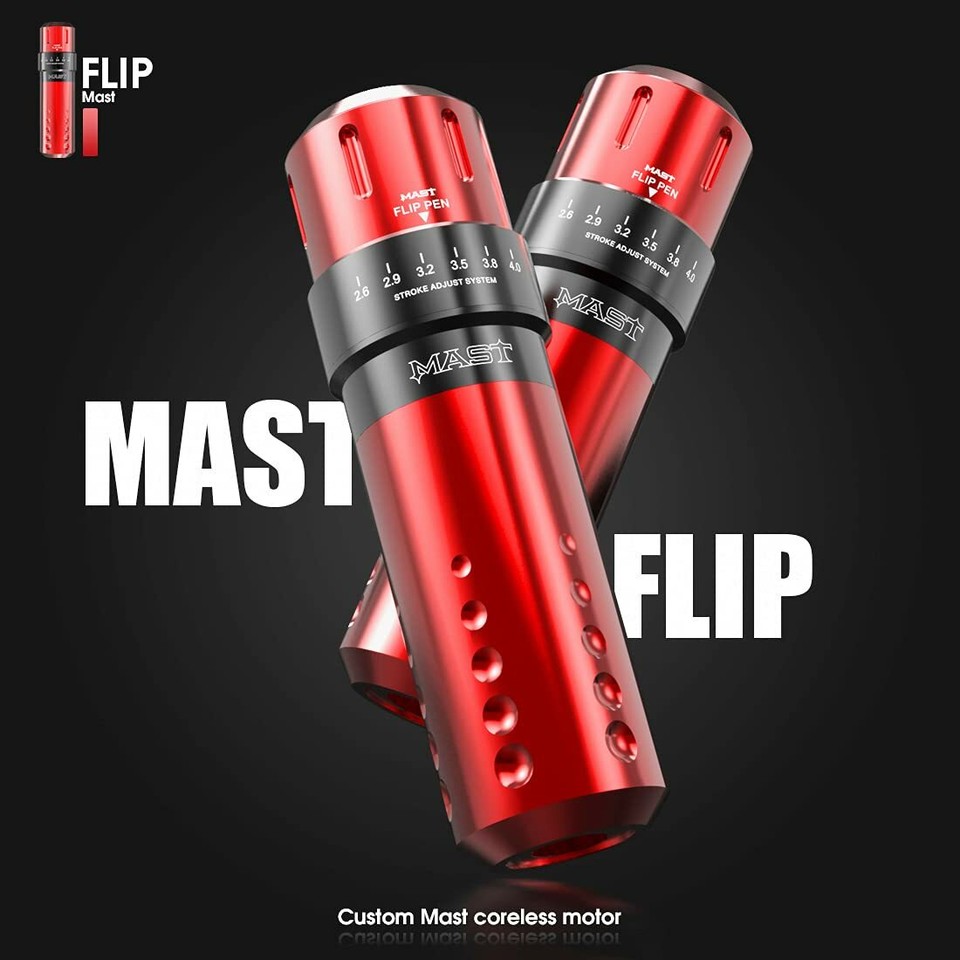 Mast Flip 2.6-4.0mm Six Stroke Rotary Tattoo Pen Machine Halo Power ...