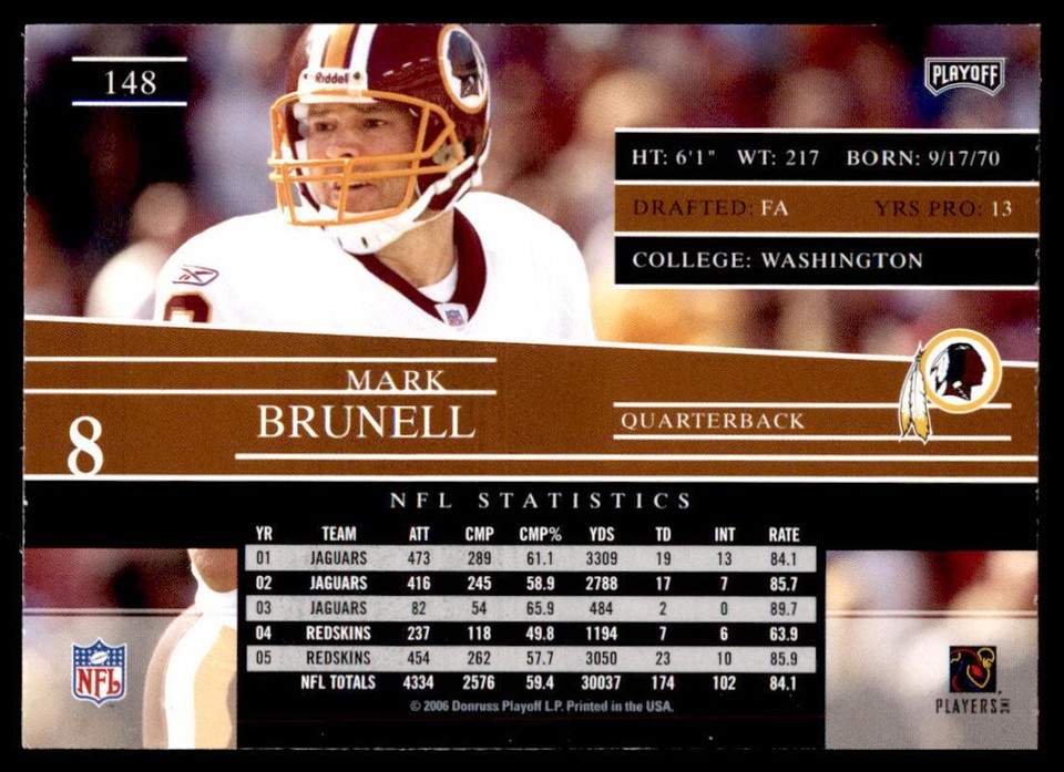 2006 Playoff Prestige #148 Mark Brunell Washington Redskins | eBay