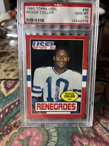 1985 Topps USFL #98 Reggie Collier Rc PSA 10 Extremely Rare Population ...