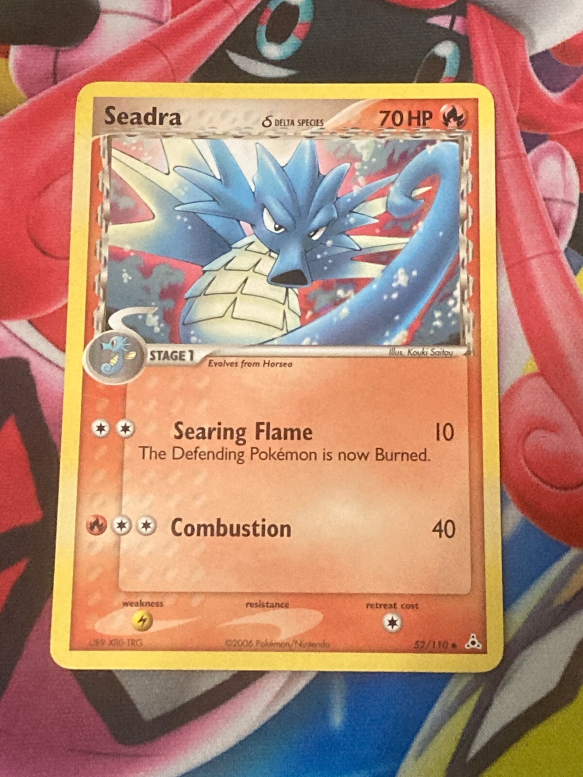 Seadra 52/110 EX Holon Phantoms Pokemon Good Condition Small Crease LP ...