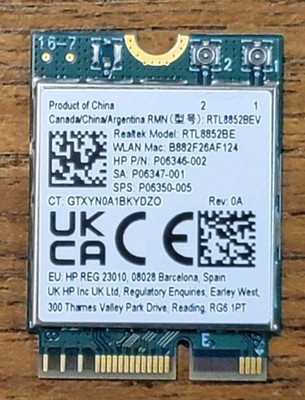 P06347-001 REALTEK WIRELESS NETWORK Card 14-dq6013dx 15-FD0123DX #8523 ...