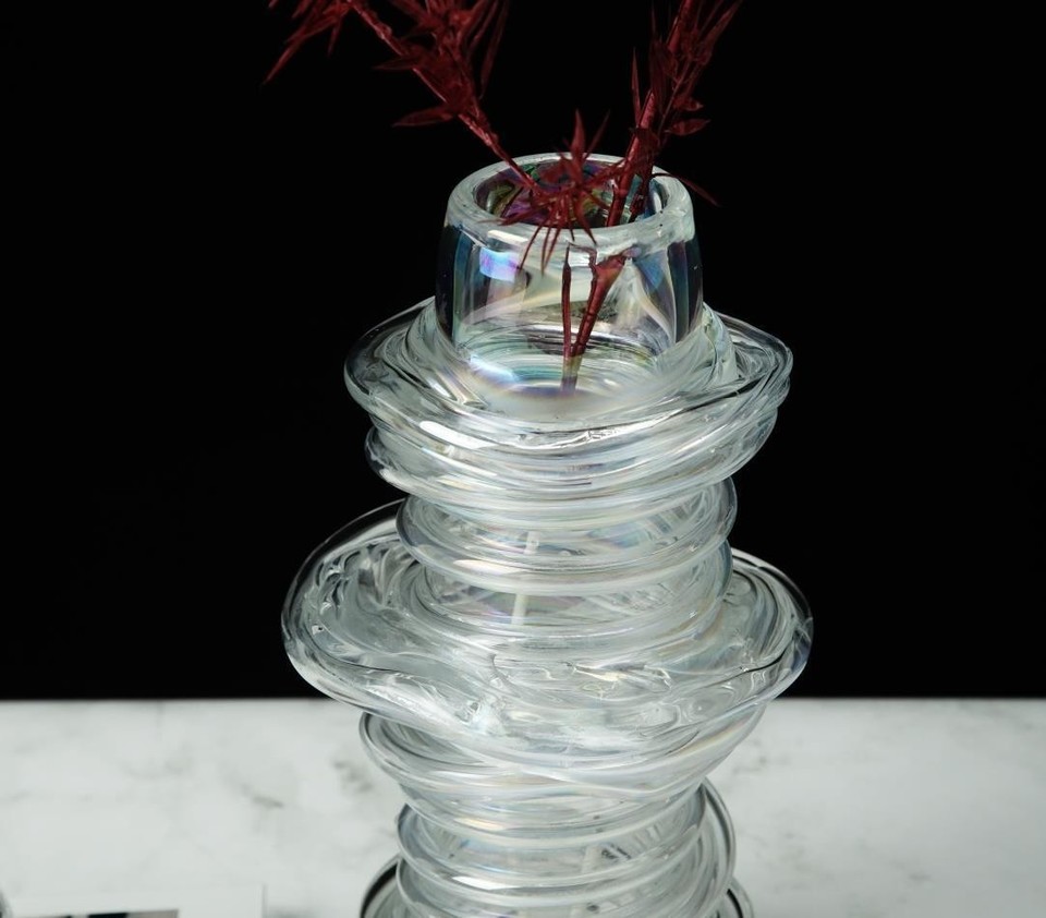 Decoration Vase Cyclone Type Flower Base Stylish Vase Ornamental Plant ...