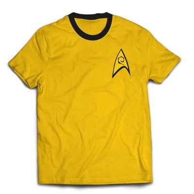 Star Trek Yellow Commander Uniform Licensed T-Shirt Men | eBay UK