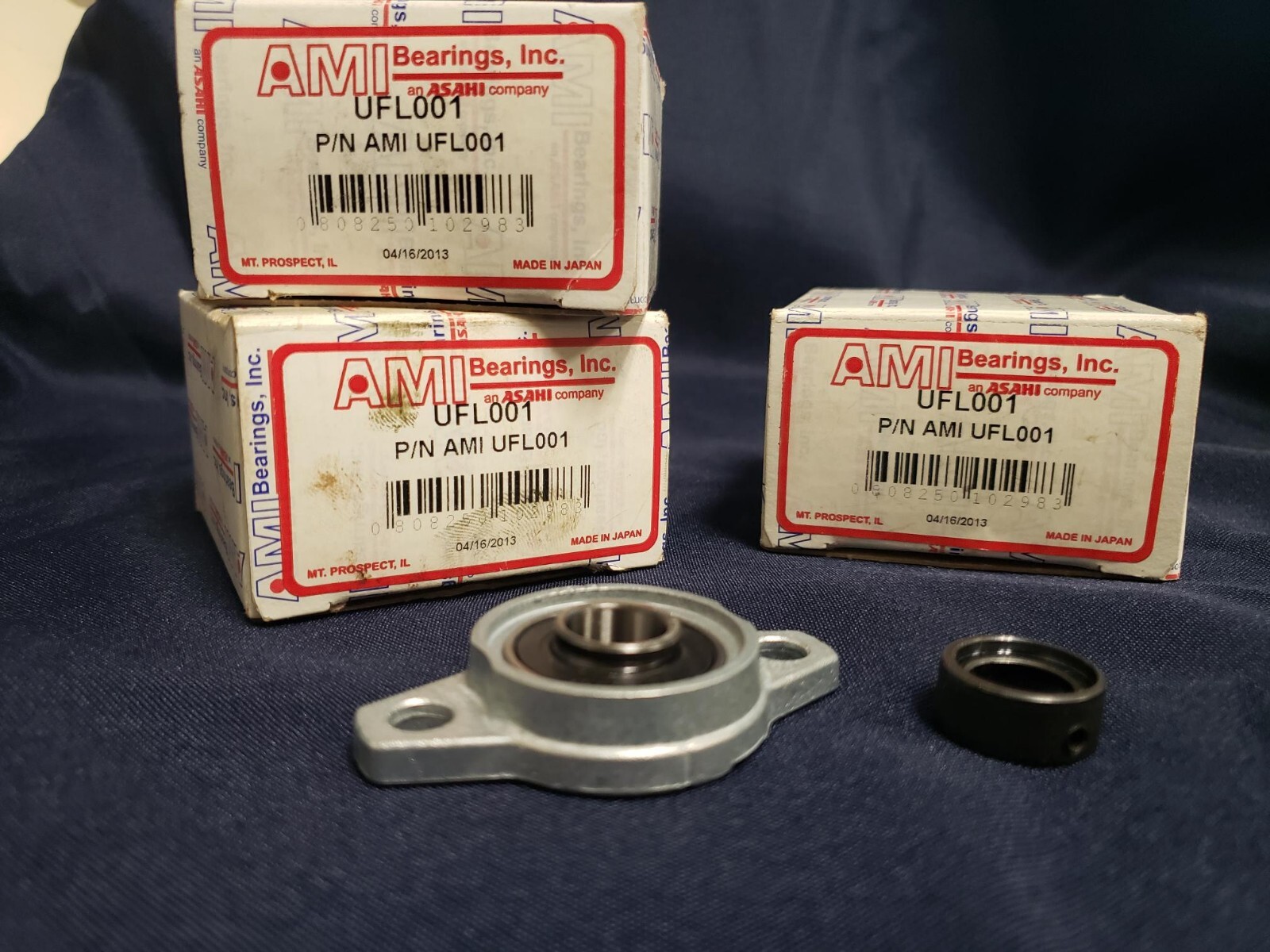** LOT OF 3 ** AMI Bearings- 12mm UFL001 Pillow Block Bearing Flange | eBay