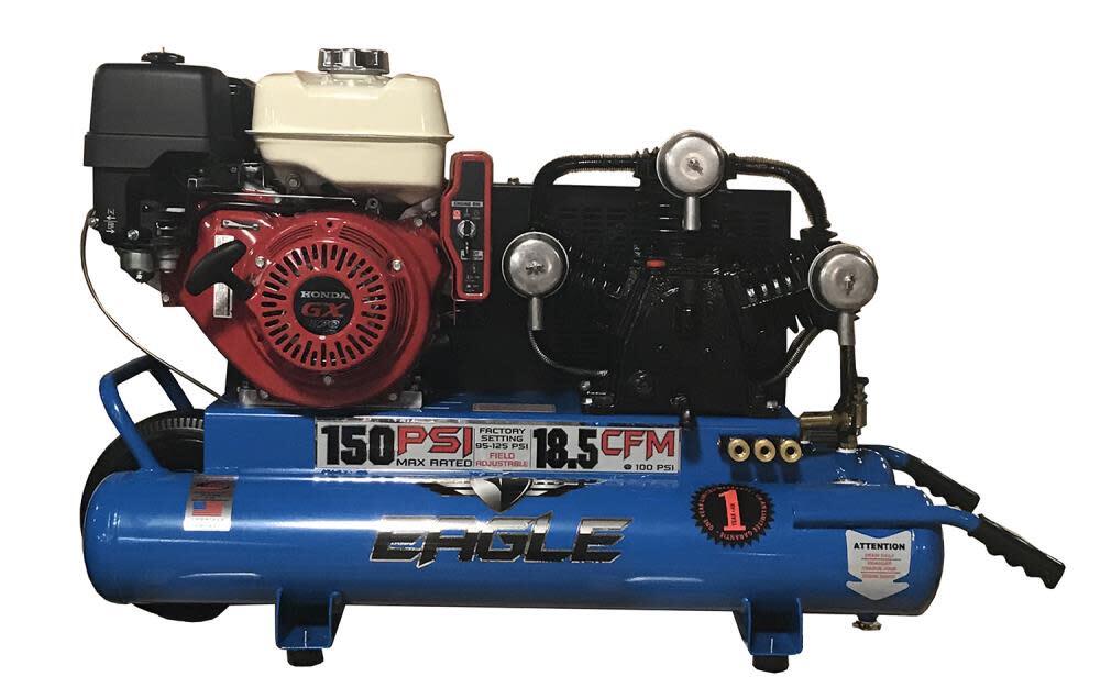 Eagle Compressor Air Compressor 10 Gallon Portable Gas Wheel Barrow ...