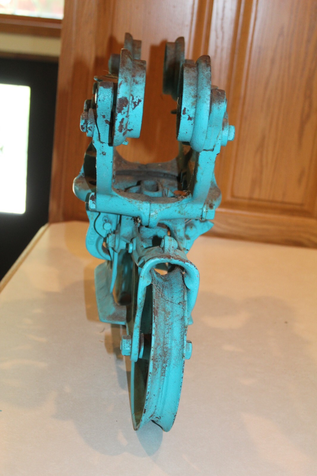 Vtg Antique Old Hay Trolley Farm Barn Repurpose Light Industrial Cast ...