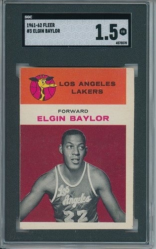 1961 / 1962 Fleer #3 ELGIN BAYLOR RC — SGC 1.5 (Fair) — HOF Rookie ...