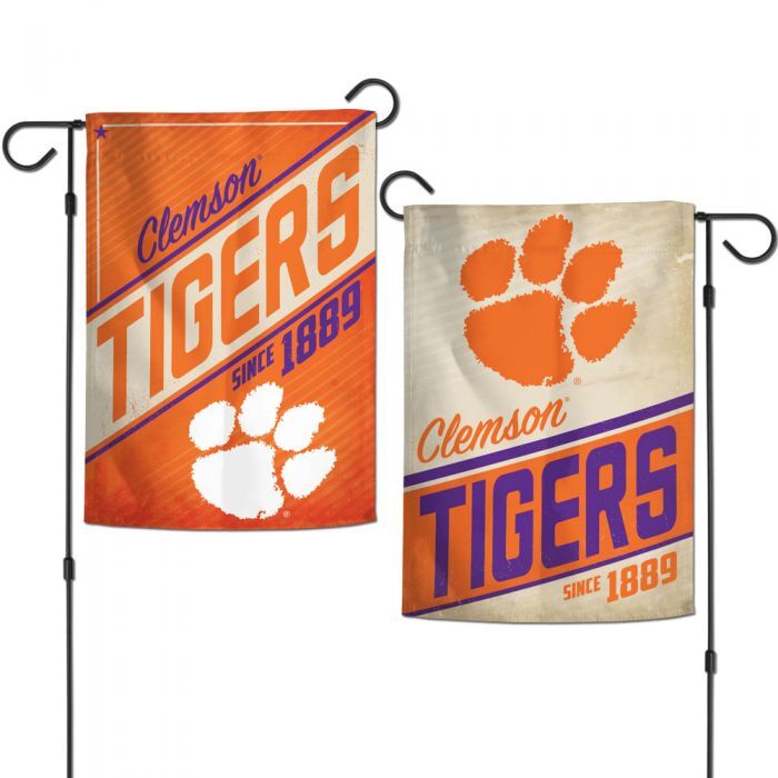 CLEMSON TIGERS COLLEGE VAULT 2 SIDED GARDEN FLAG 12"X18" YARD BANNER | eBay