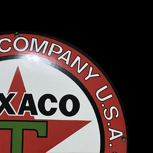 PORCELAIN TEXACO ENAMEL SIGN 30X30 INCHES DOUBLE SIDED | eBay