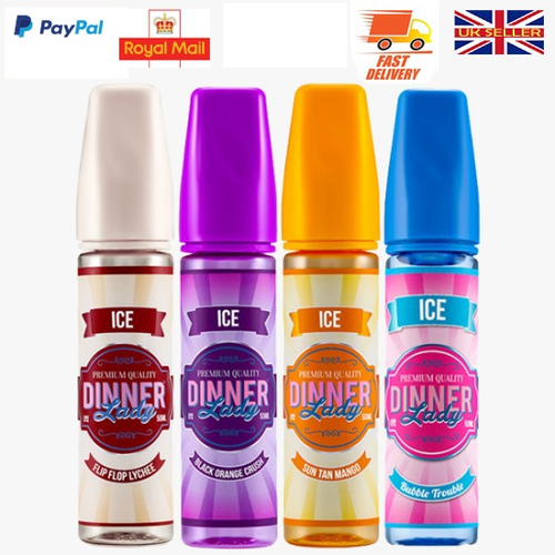 Dinner Lady E Liquid Vape Juice E cig 50ml 0mg Flavour 70/30 TPD ADD 4 ...