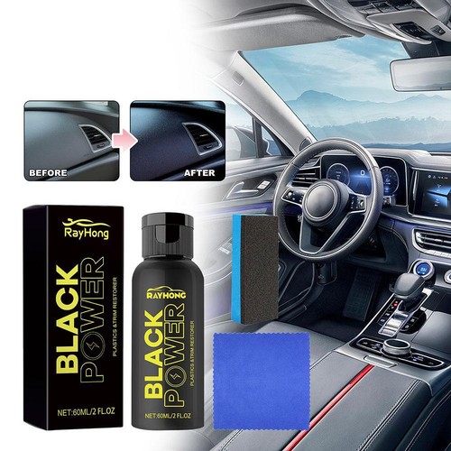 Car Interior Plastic Trim Restoration Repair Wax Agent Shine Set Dash ...