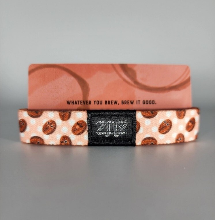 ZOX Silver Single *ESPRESSO YOURSELF* #1760 Reversible Wristband - Sz ...