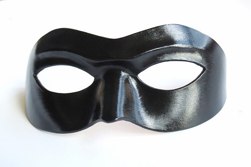Real Leather Half Face Mask Black Handmade Masquerade Masks Cosplay ...