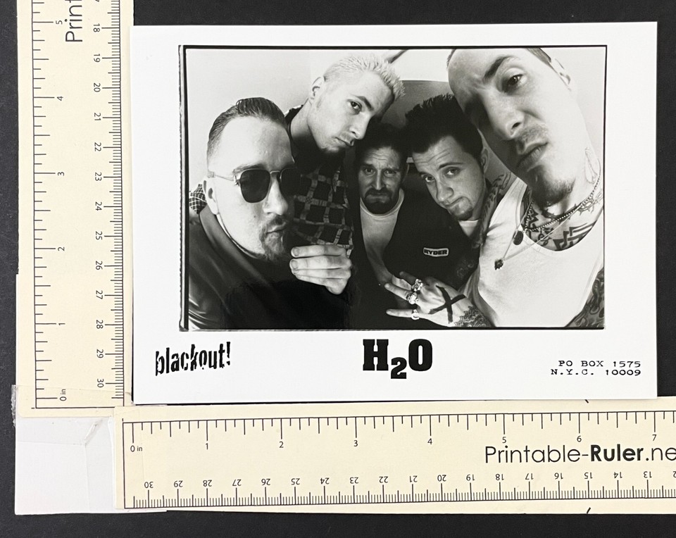 1996 H2O Hardcore Punk Rock Band Vtg 5X7 Promo Photo Fisheye Angle Lens ...