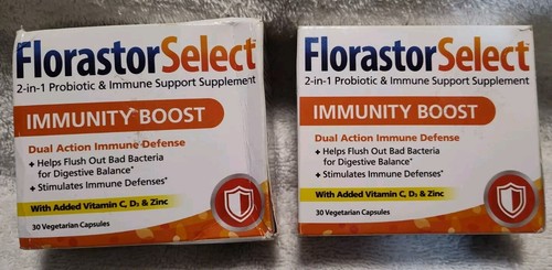 2-FLORASTOR SELECT Daily Probiotic & Immunity Boost ☆ 60 Caps ☆ Exp. 9/ ...