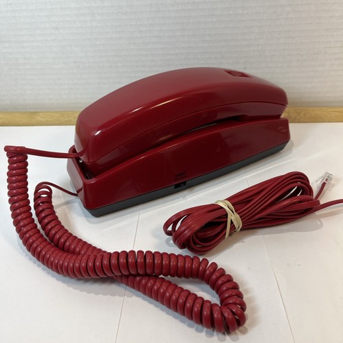 Vintage Cortelco Trimline Red Desktop Touchtone Twelve Button Phone ...