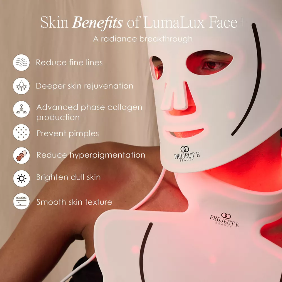 Project E Beauty LumaLux Face Pro Led Light Therapy Mask PE748 White ...