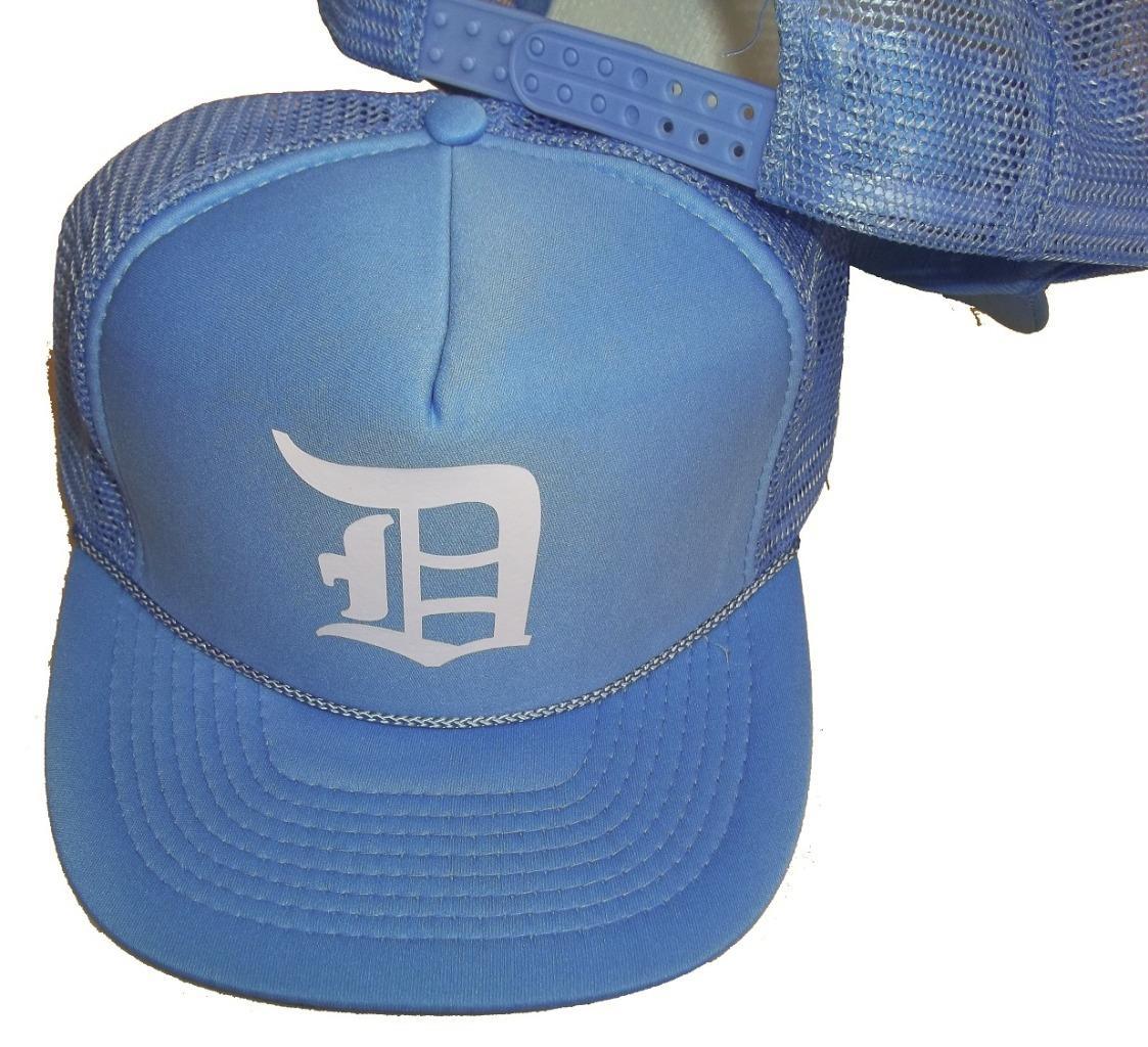 NEW NOS DETROIT OLD ENGLISH D TRUCKER VINTAGE SNAPBACK HAT tigers ...