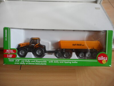 Siku JCB + Dolly and Tipping Trailer in Yellow on 1:87 in Box (Siku nr ...