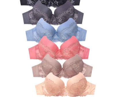 SOFRA LADIES FULL CUP PLAIN LACE PUSH UP BRA 40C (5PCS) | eBay