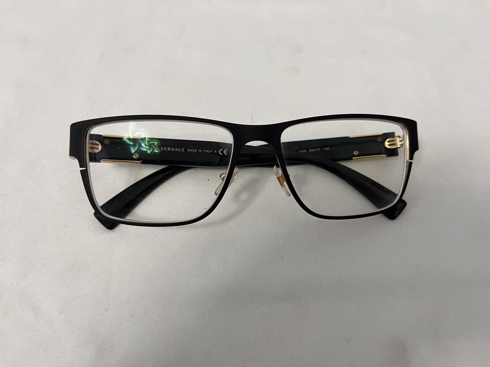 Versace VE 1274 1436 55mm Black Metal Rectangle Eyeglasses 55mm Frames ...