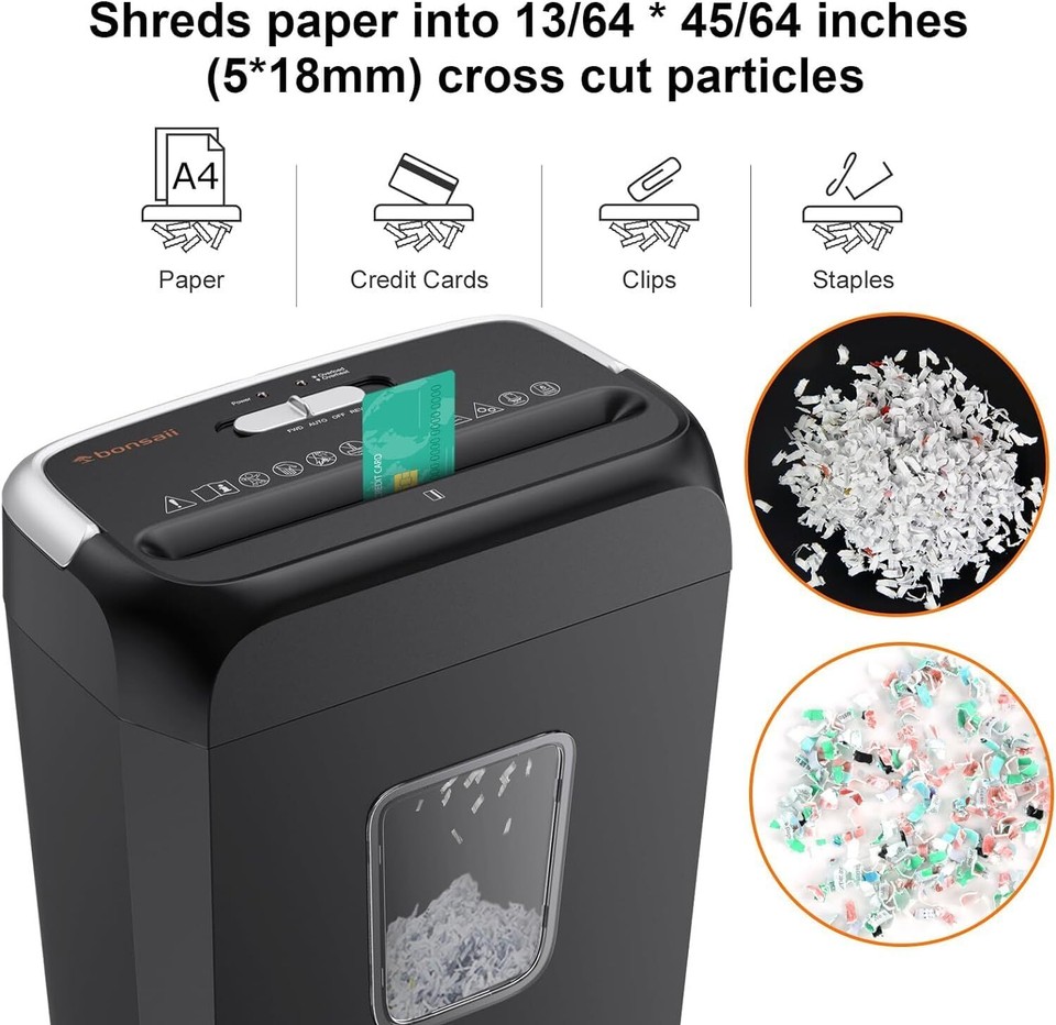 Commercial Office Shredder Paper Destroy Crosscut Heavy-duty Clips ...