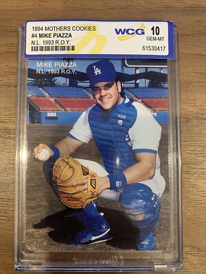 1994 Mothers Cookies Mike Piazza 1993 N.L. ROY #4 USA WCG 10- | eBay