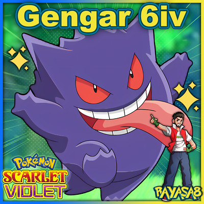 Pokemon Scarlet & Violet Gengar 6IV 🌟Shiny🌟 & Non Shiny Best Stats Home ...