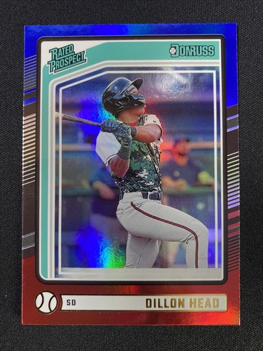 2024 Donruss Baseball Red & Blue Holo Rated Prospect Dillon Head #178 ...