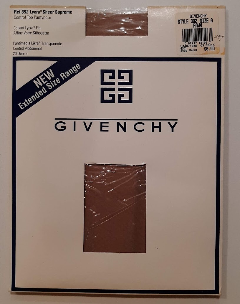 Lot of 3 Pantyhose Vintage Hanes Givenchy Size A Clear Grey Fawn Tummy ...