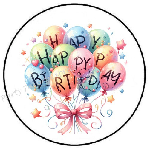 HAPPY BIRTHDAY BALLOONS ENVELOPE SEALS LABELS STICKERS PARTY FAVORS | eBay