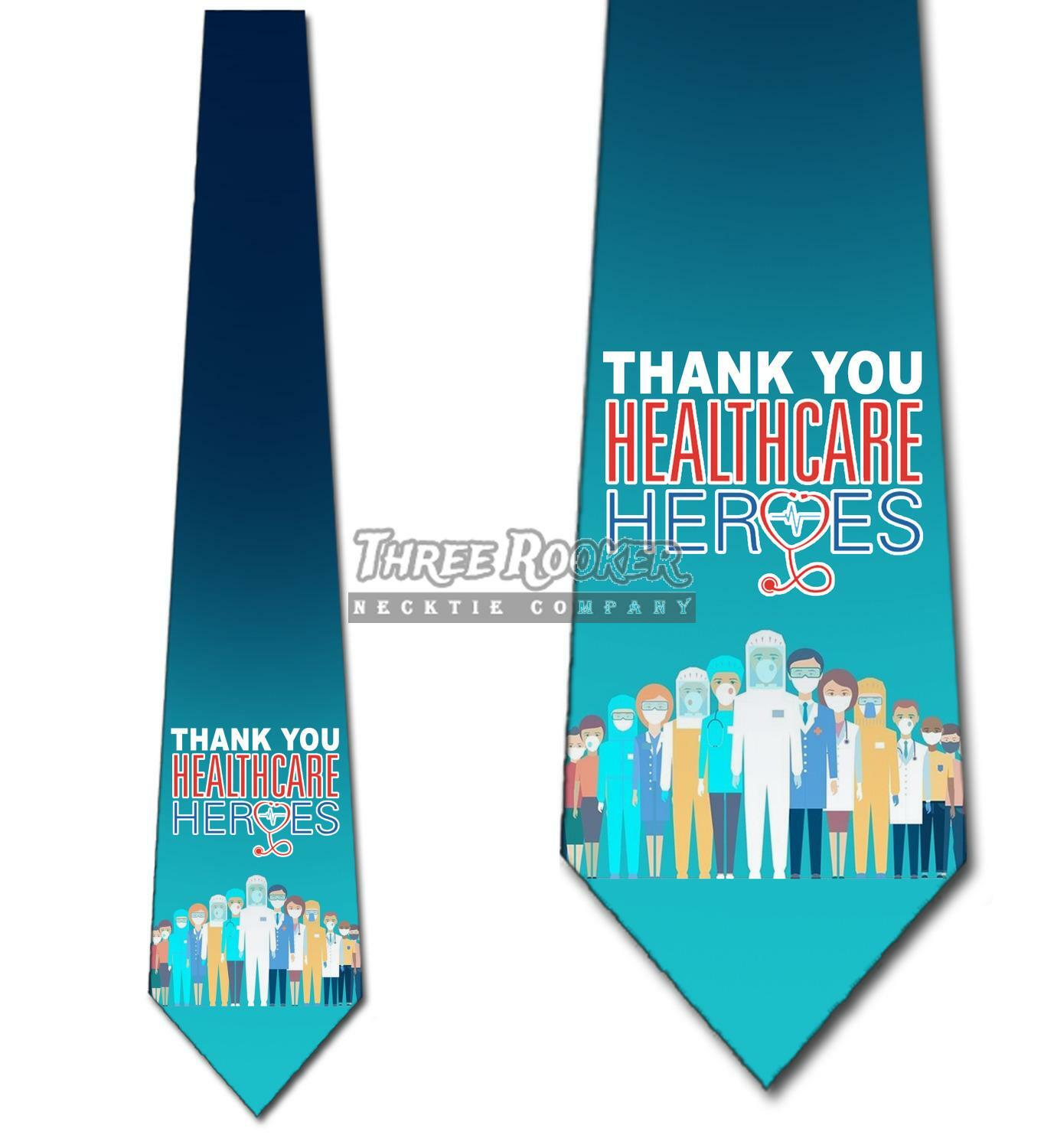 Healthcare Ties Heroes Mens Medical Necktie Virus COVID Pandemic Doctor ...