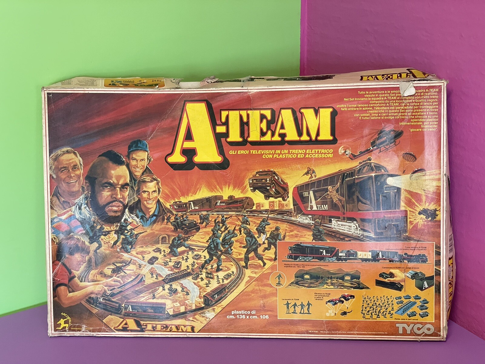 1983 Tyco The A-Team Action HO Scale Train Set W/ Adventure Play Mat ...