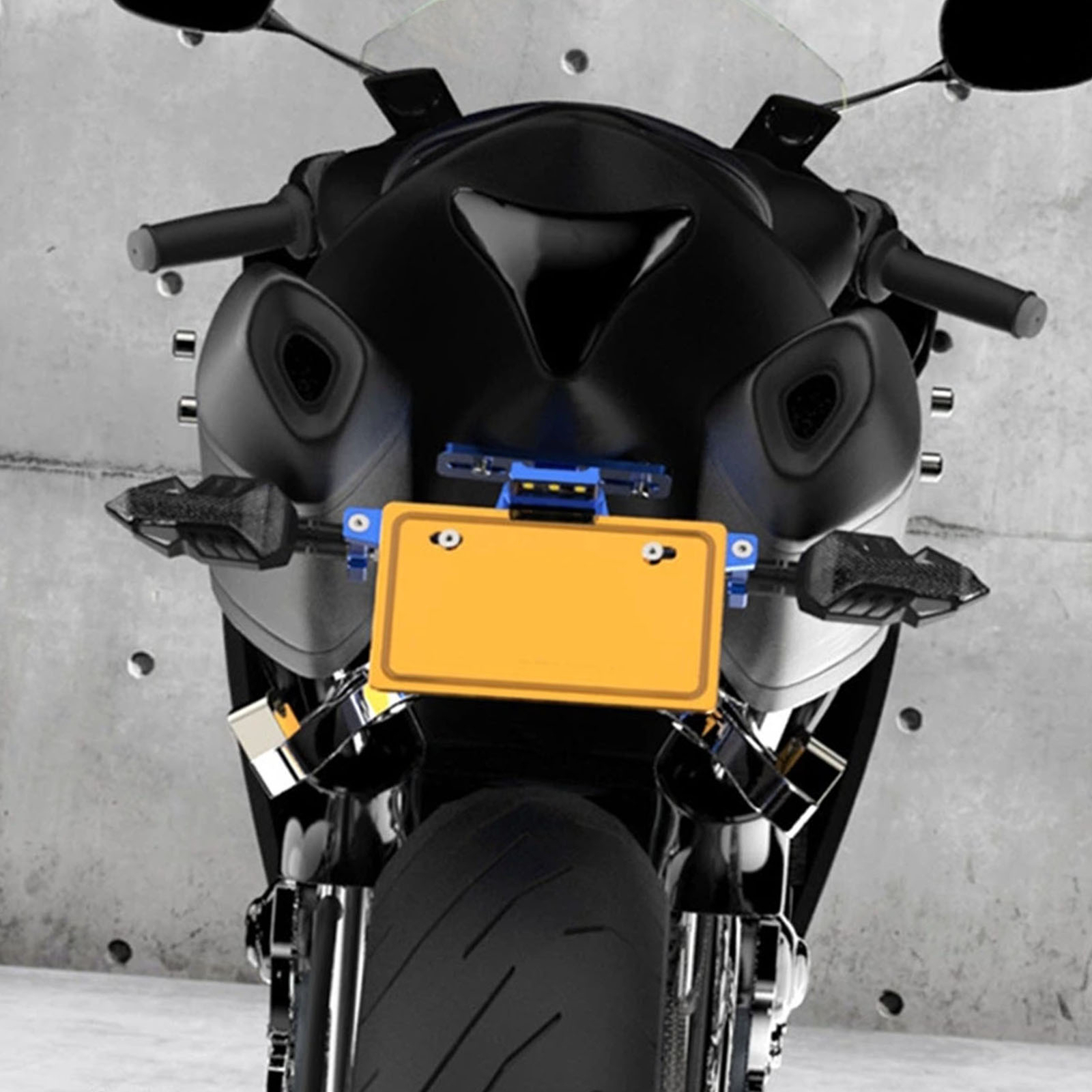 Motorcycle License Plate Bracket with Licence Plate Holder Black G0C1 ...