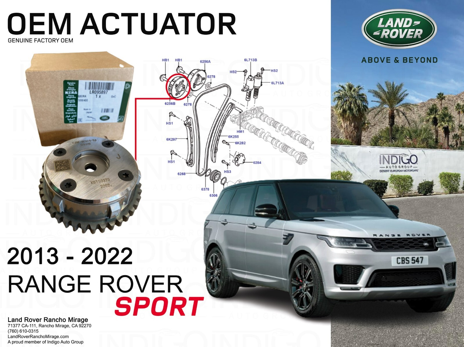 2014-2022 RANGE ROVER SPORT Genuine Factory OEM Land-Rover Actuator S ...