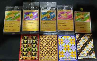Pokemon 5x Pikachu Batik Set Promo Reverse Holo Sleeve SV-P Indonesia ...