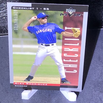 2001 Upper Deck MVP Alex Rodriguez Checklist 325 Texas Rangers Baseball ...