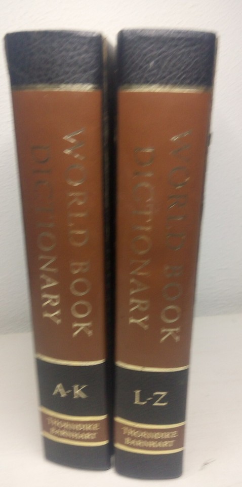 World Book Dictionary 1977 Full A-Z Thorndike-Barnhart Hardcover Brown ...